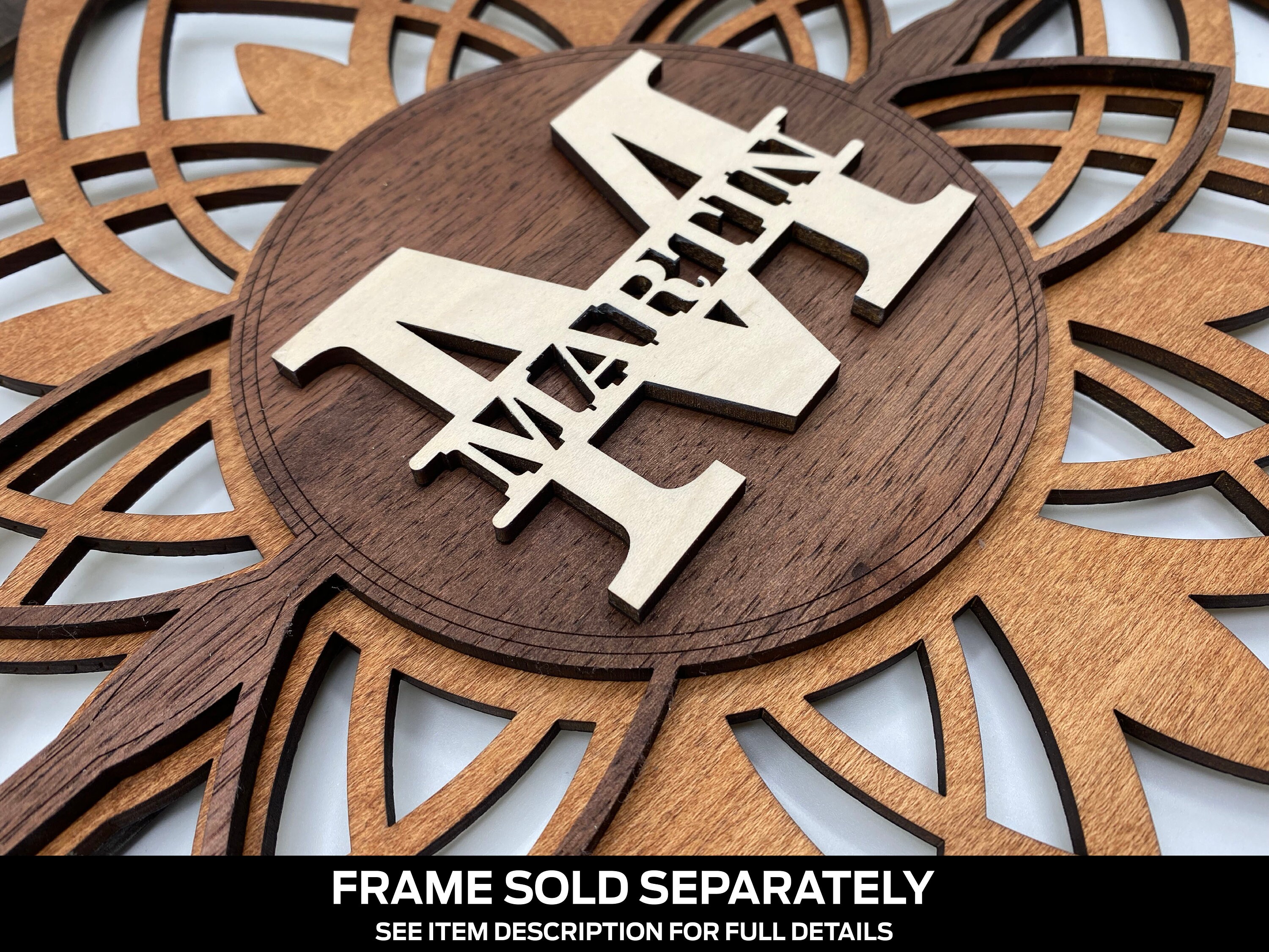 Split Letter Monogram Art for Layered Round Frame Set ADD ON - Etsy