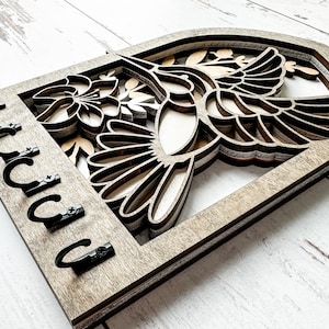 Hummingbird Arch Key Hanger or Decor - Laser Ready File - Glowforge and ...