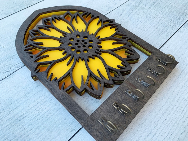 Sunflower Arch Key Hanger or Decor - Laser Ready File - Glowforge and ...