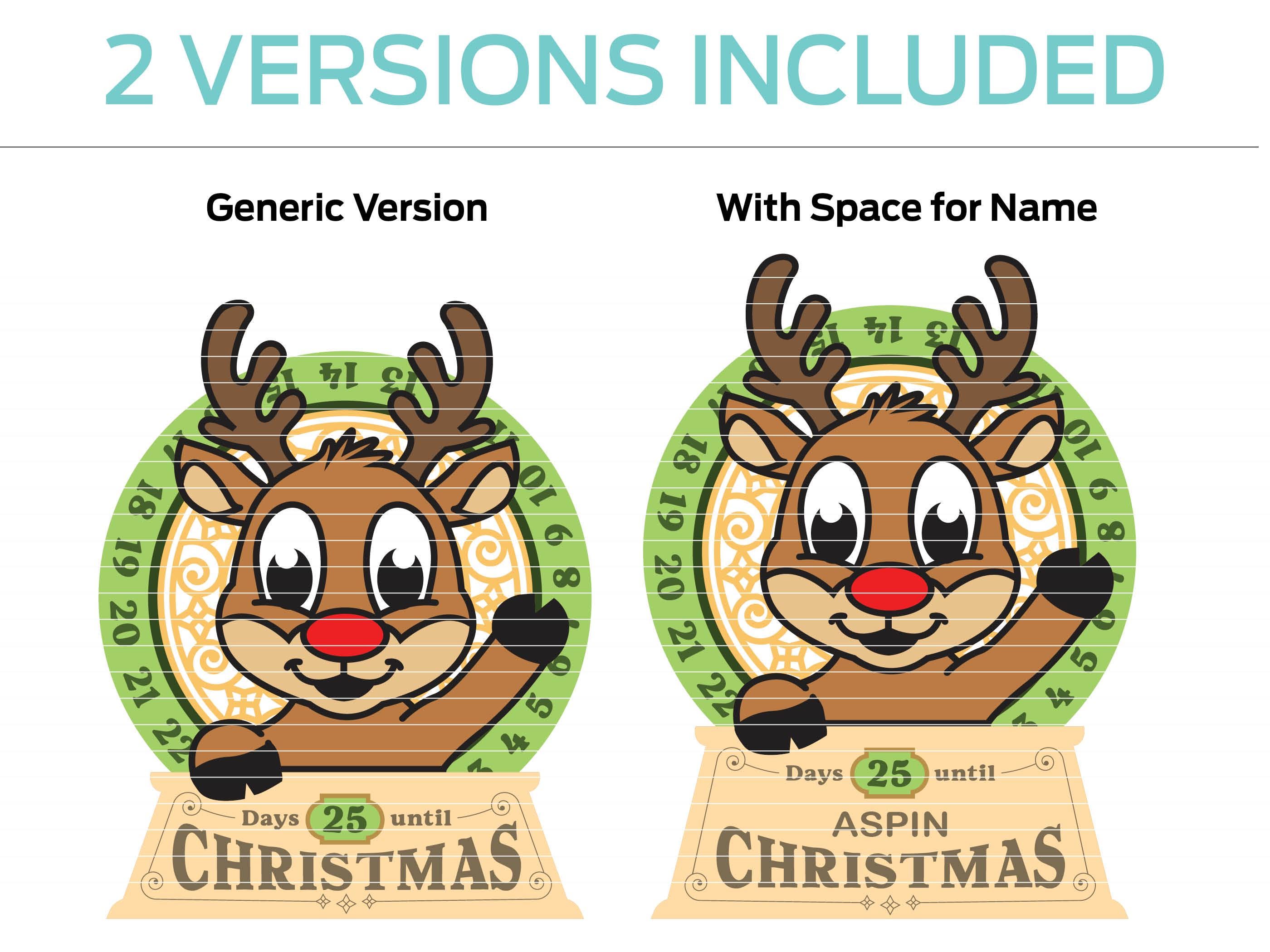Rudolph Christmas Countdown Advent Calendar Stand - 2 Variations ...