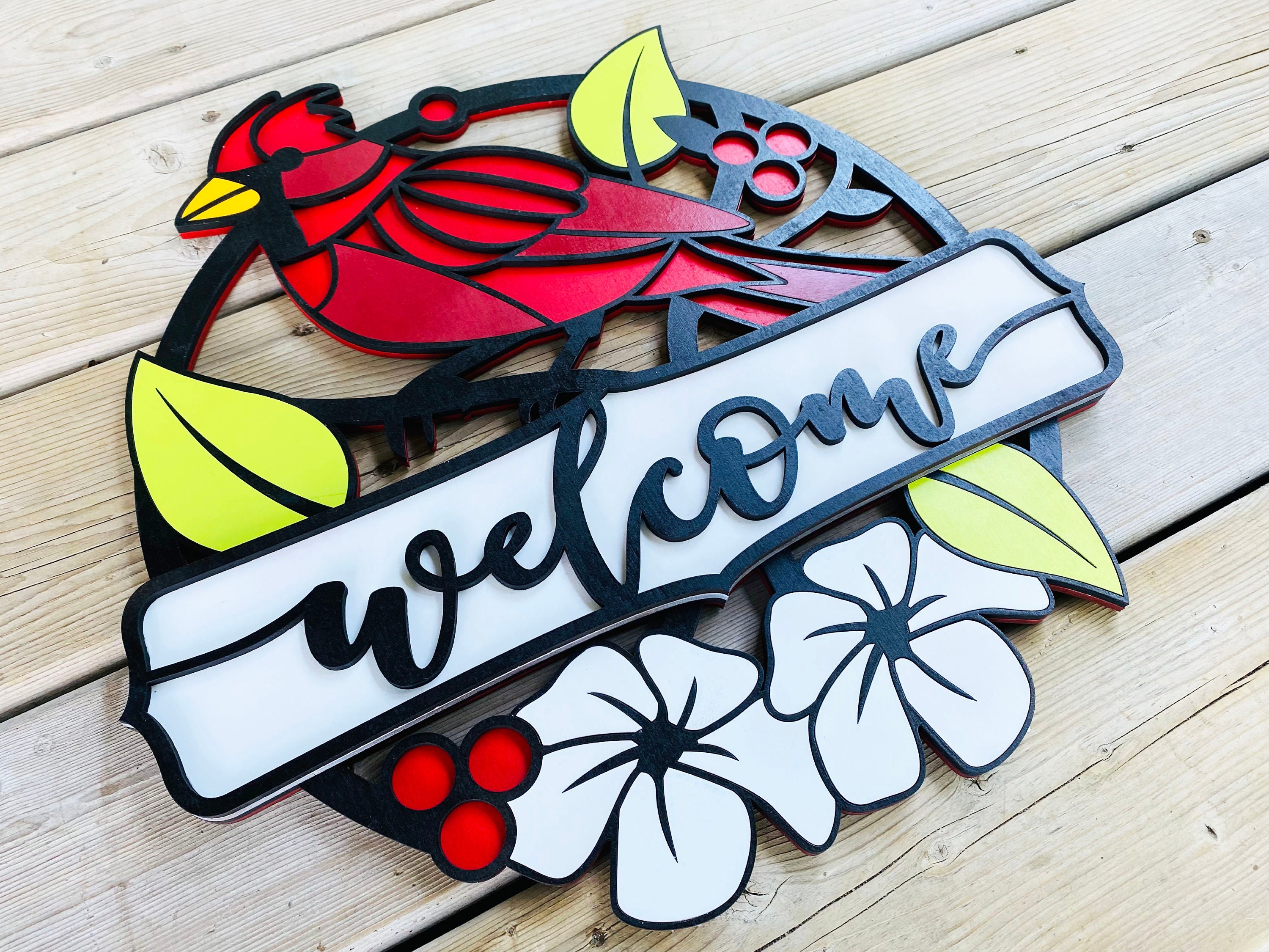 Layered Assemble and Non Assemble Cardinal Laser Cut File - Etsy