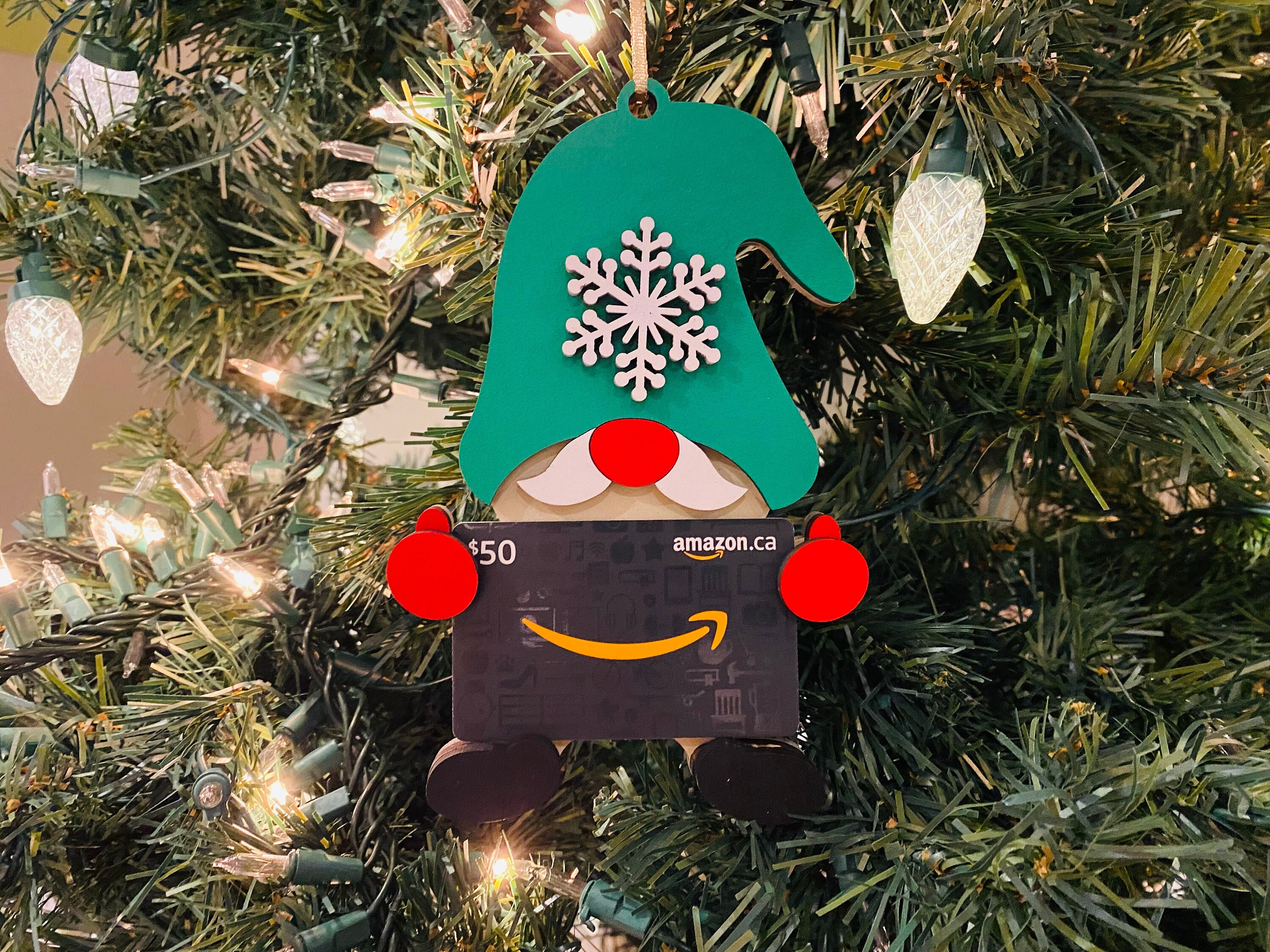 Christmas Gnome Gift Card Holder Christmas Ornament Laser - Etsy