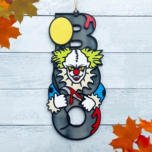 SCARY CLOWN "boo" Sign - Halloween - Laser Ready File - Glowforge and ...
