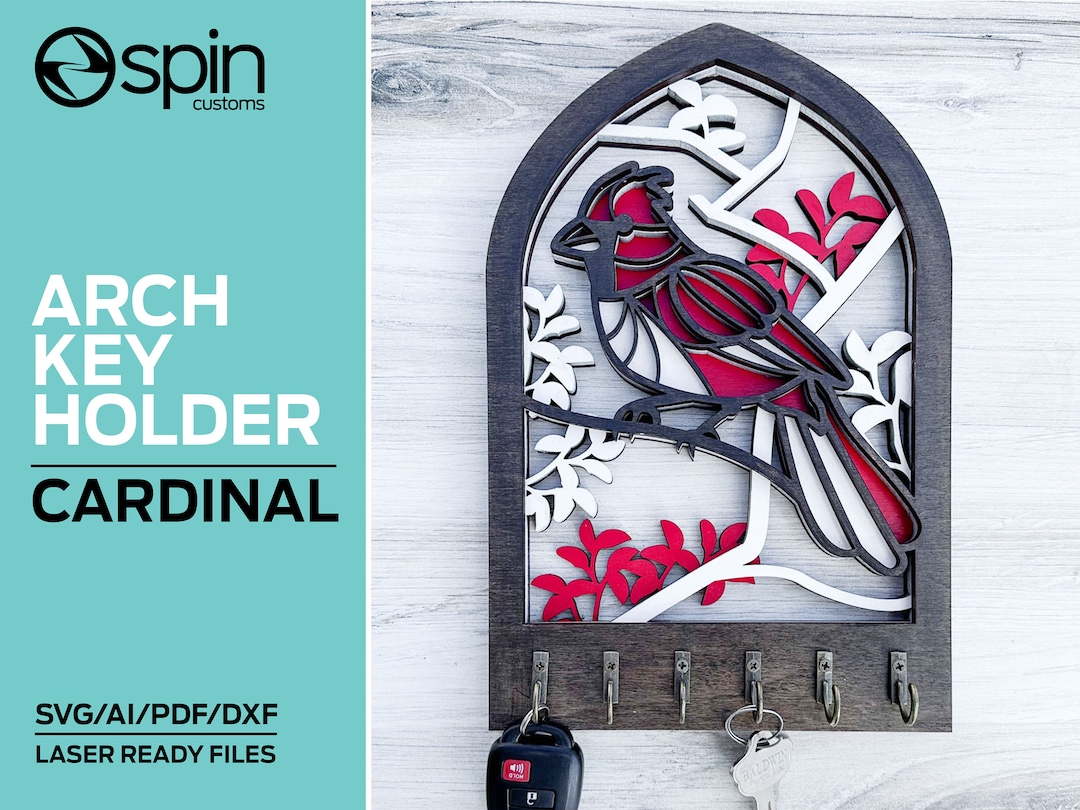 Cardinal Arch Key Hanger or Decor - Laser Ready File - Glowforge and ...