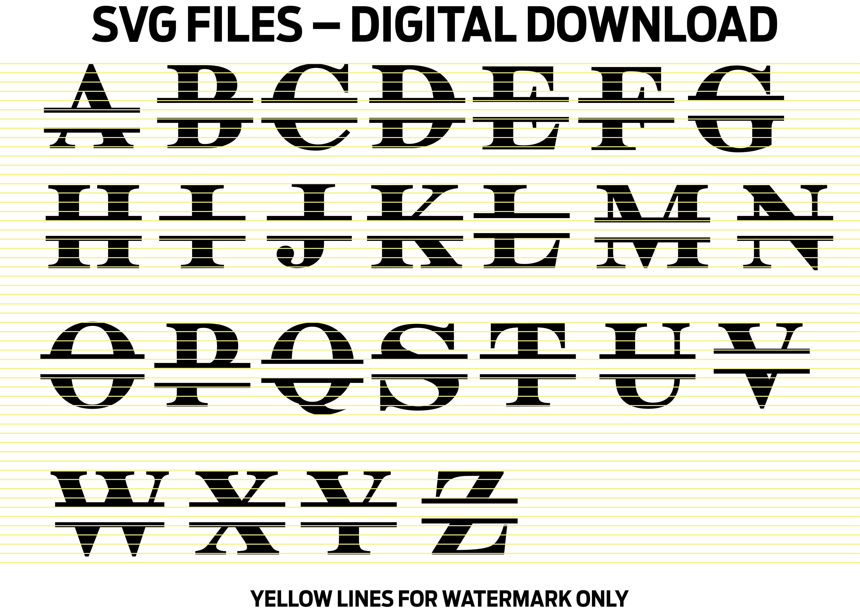 Simple Split Letter Monogram Set Digital File SVG Full | Etsy