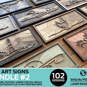 BUNDLE #2 - Line Art Signs - 102 Designs - Glowforge and Lightburn ...