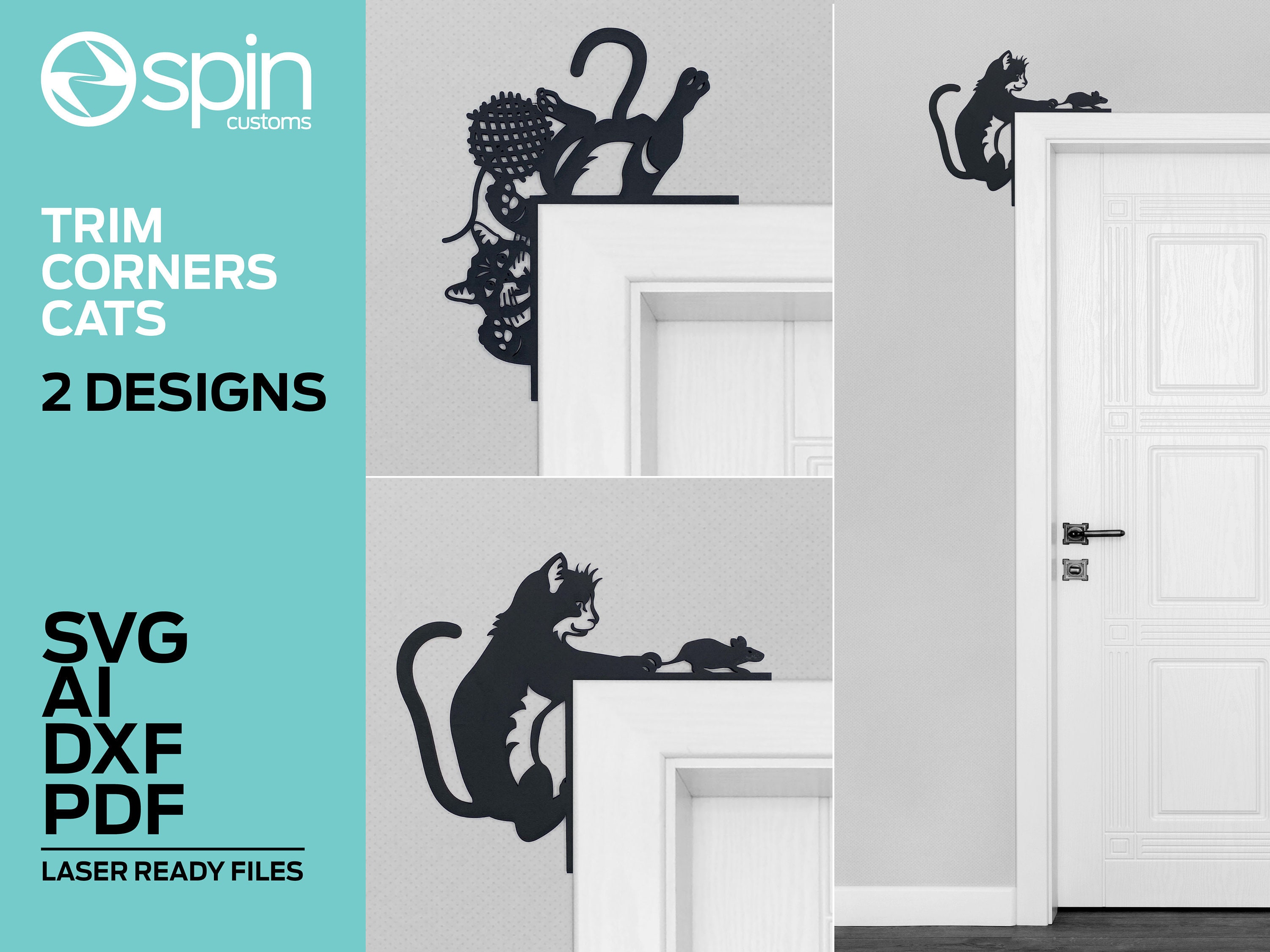 Trim Corners Cats 2 Options - Etsy