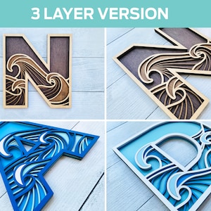 Wave Letters - Options for Different Layers - Laser Cut Files ...