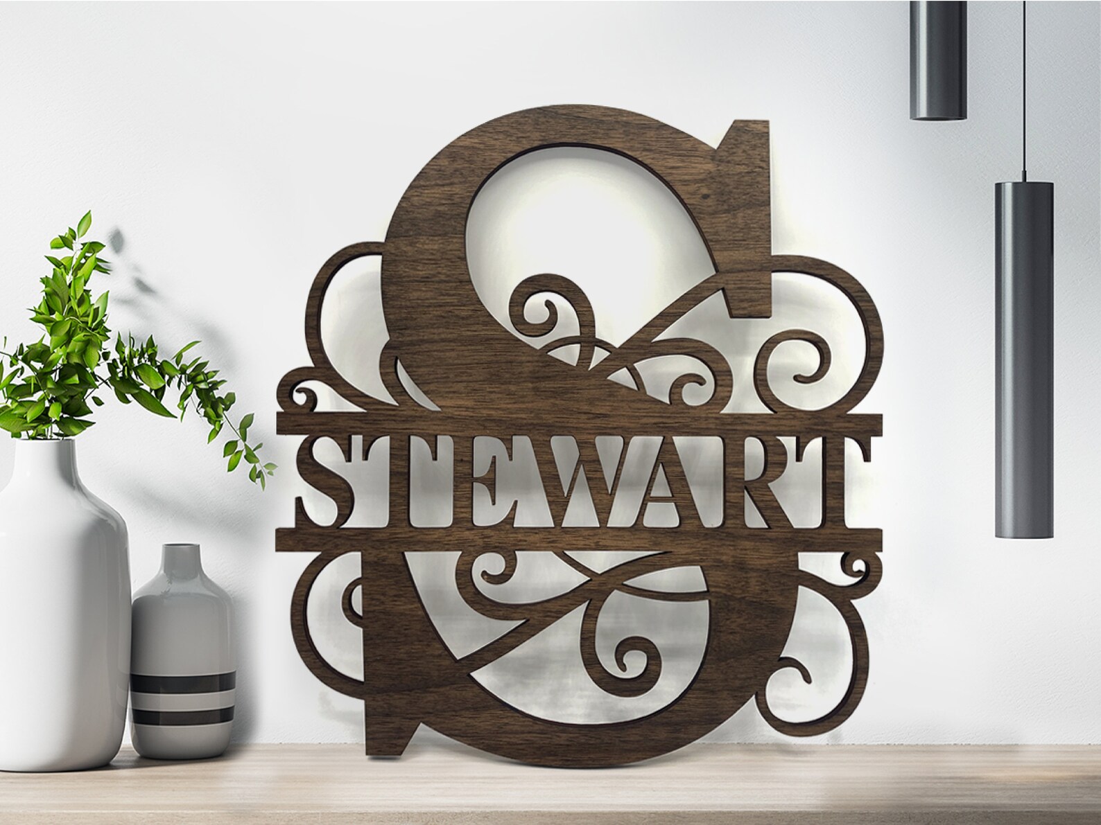 Split Letter Swirl Monogram 2.0 - Etsy