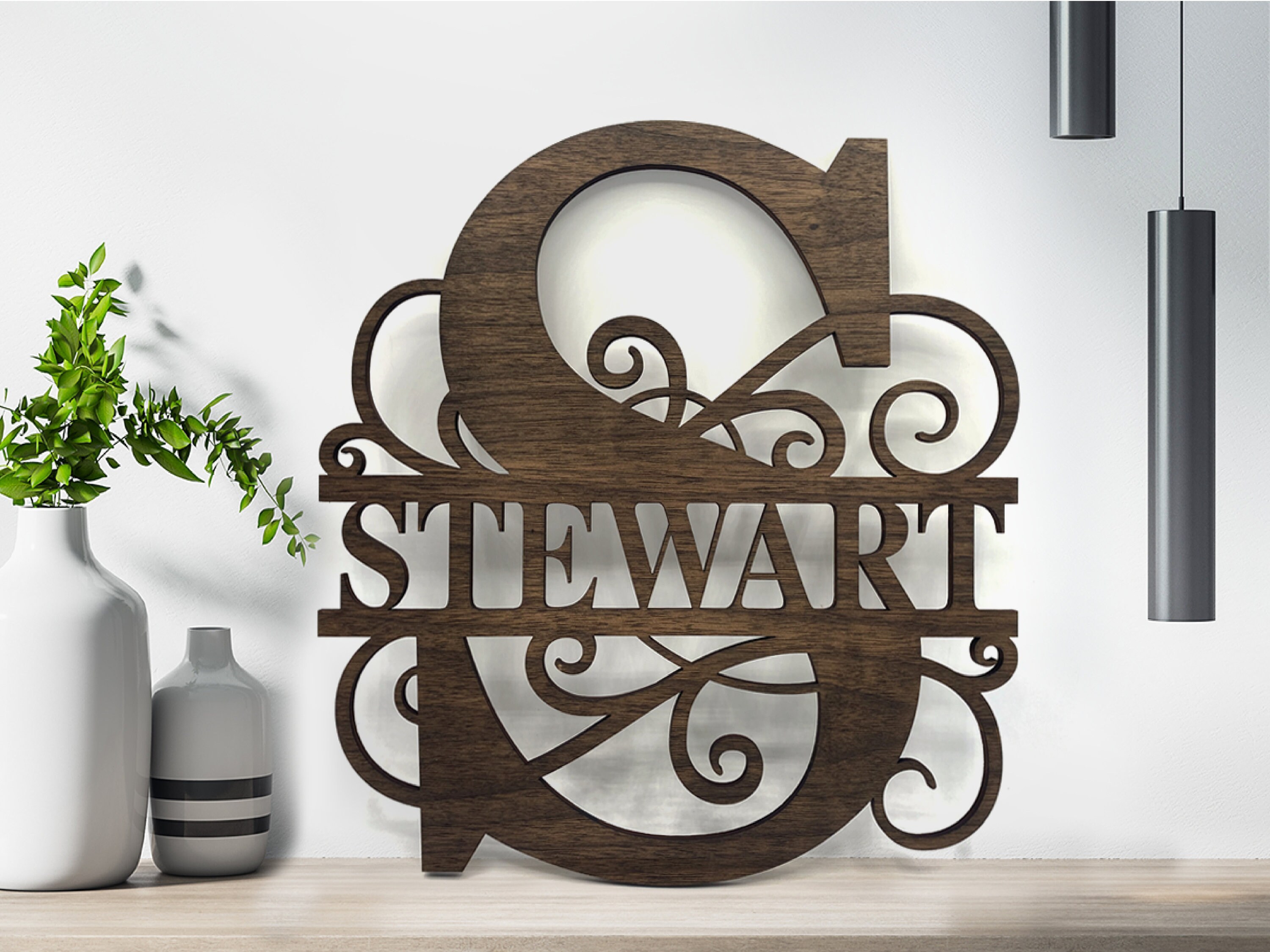 Split Letter Swirl Monogram 2.0 - Etsy