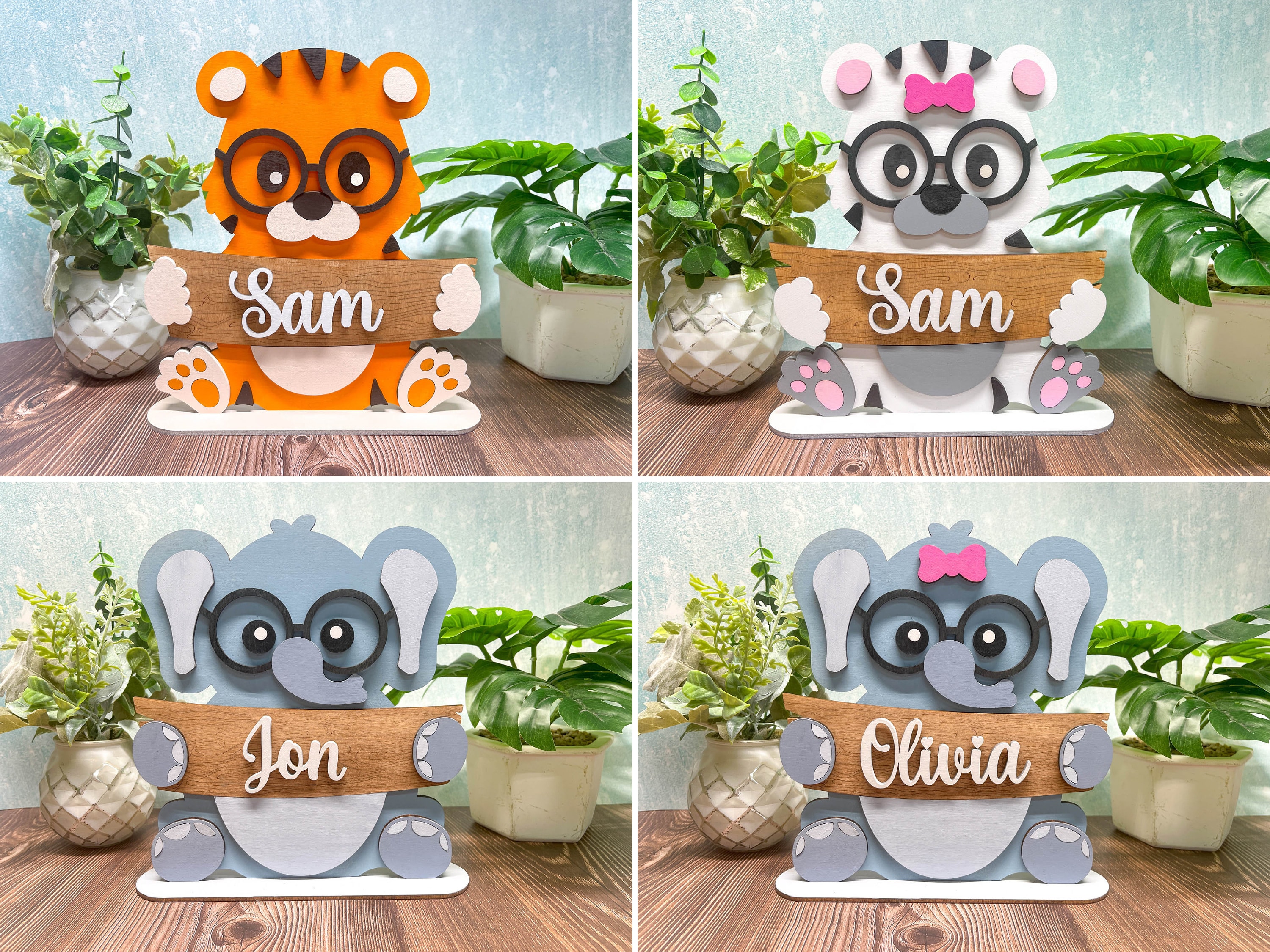 Zoo Animal Stands Master Bundle - Personalizable - 15 Designs - Laser ...