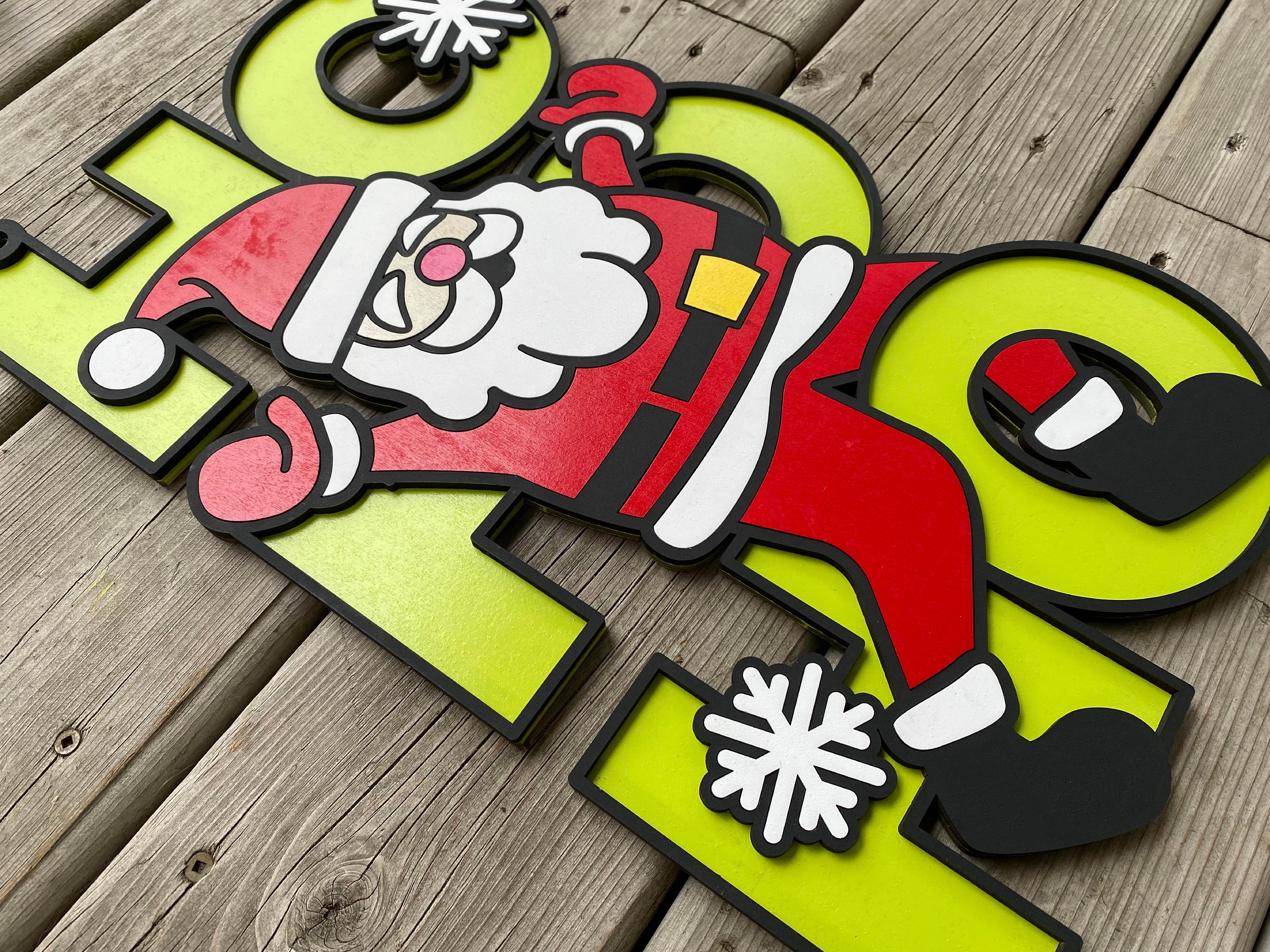 Santa HO HO HO Sign Christmas Laser Ready File Glowforge - Etsy