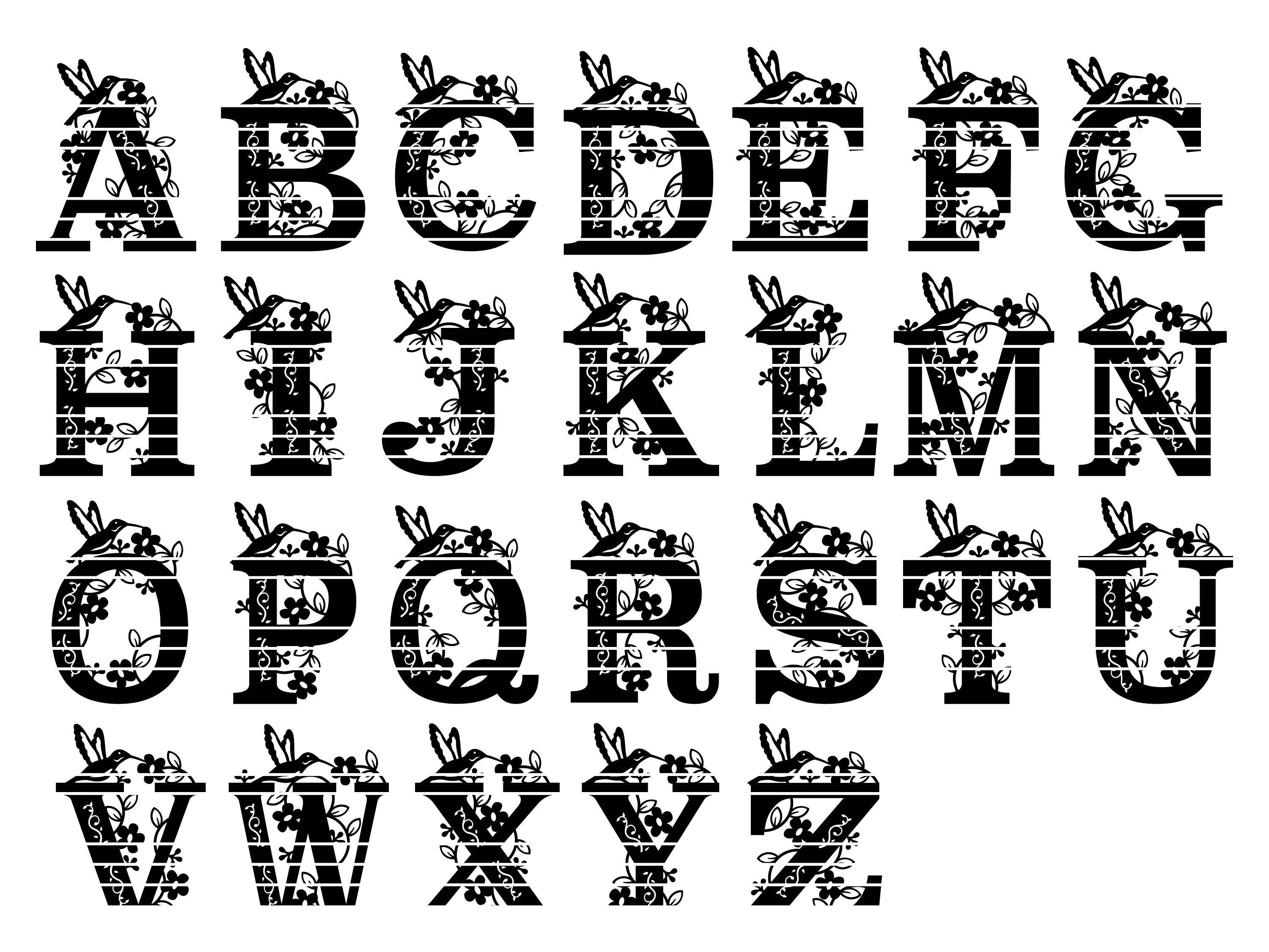 Generic Hummingbird Monogram No Split Version Laser Ready - Etsy