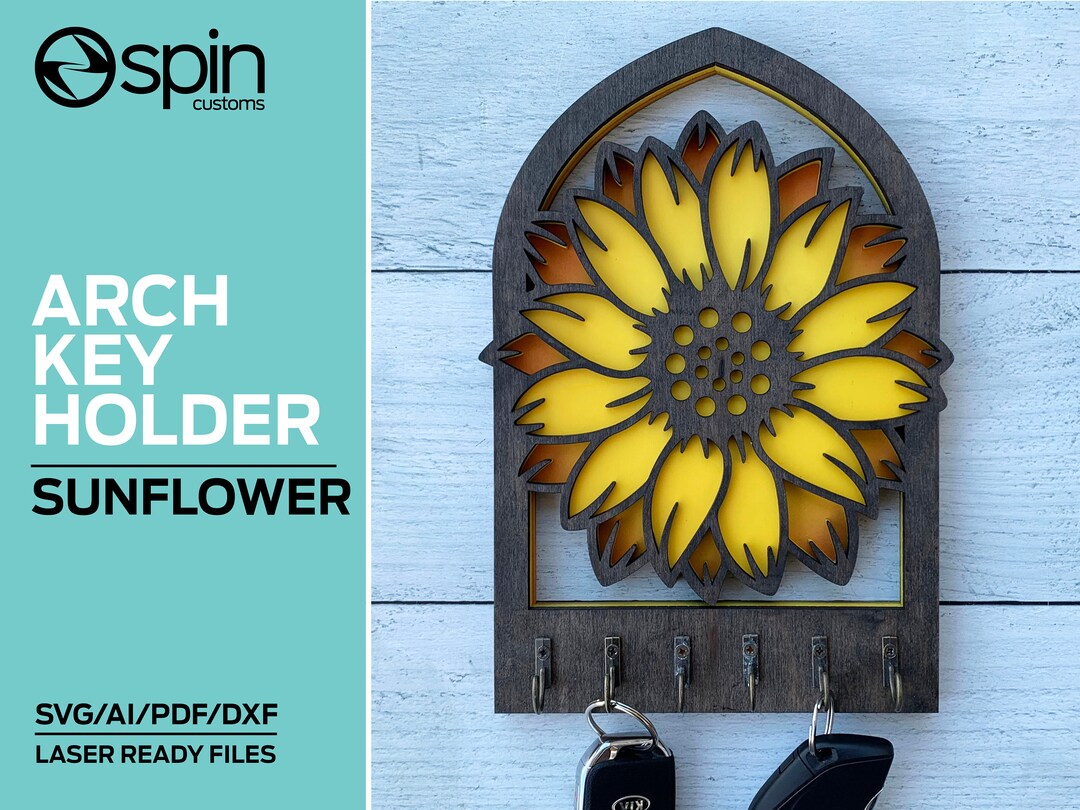 Sunflower Arch Key Hanger or Decor - Laser Ready File - Glowforge and ...