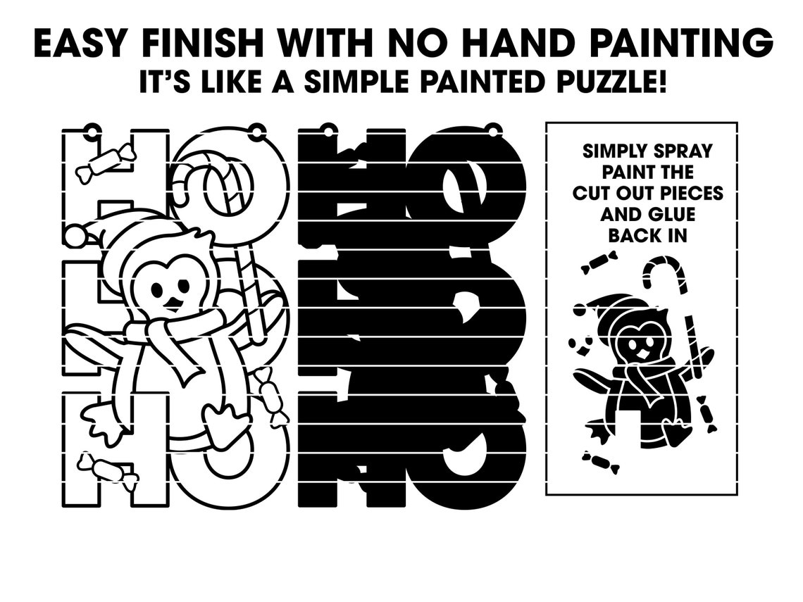 Penguin HO HO HO Sign Christmas Laser Ready File - Etsy