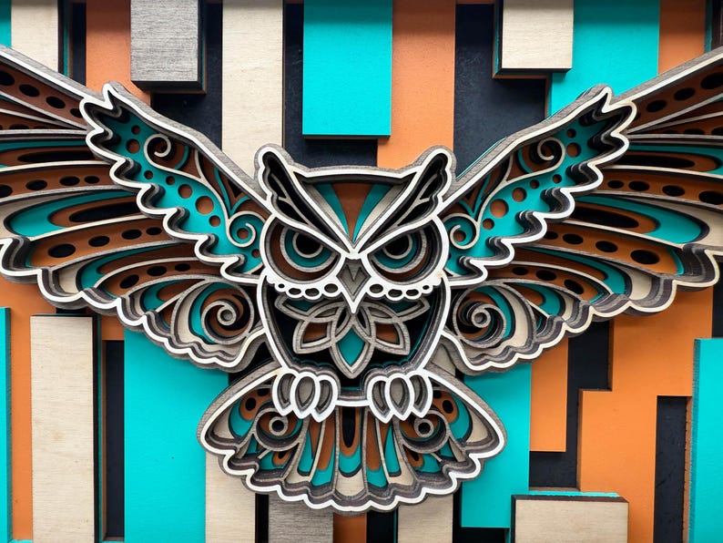 Layered Owl Sign - Laser Ready File - All Lasers - Etsy