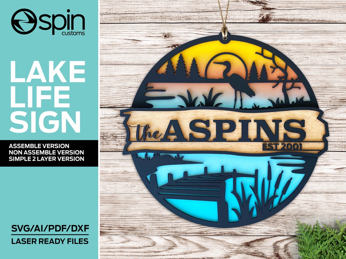 Lake Life Sign Multi-layer Assemble and Non Assemble Laser - Etsy