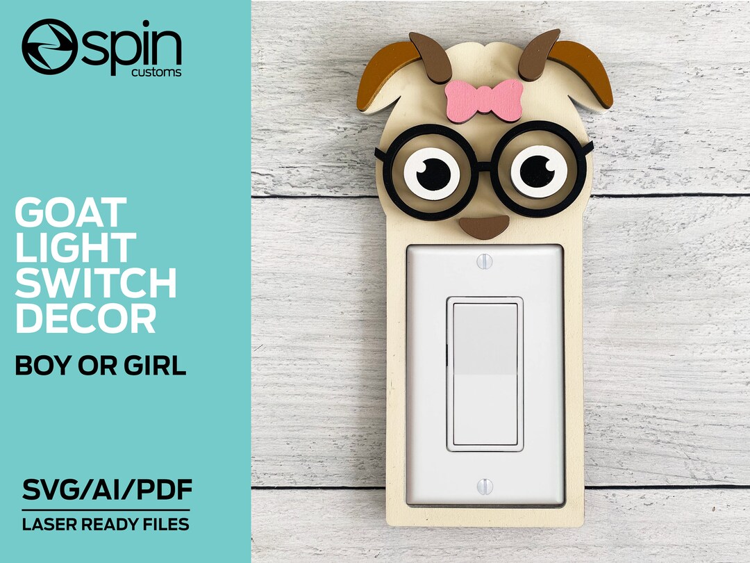 Goat Light Switch Decor - Laser Ready File - Glowforge and All Laser ...