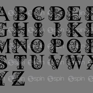 Swirl Letter Set - Full Alphabet - Digital Cut File - SVG - Glowforge ...