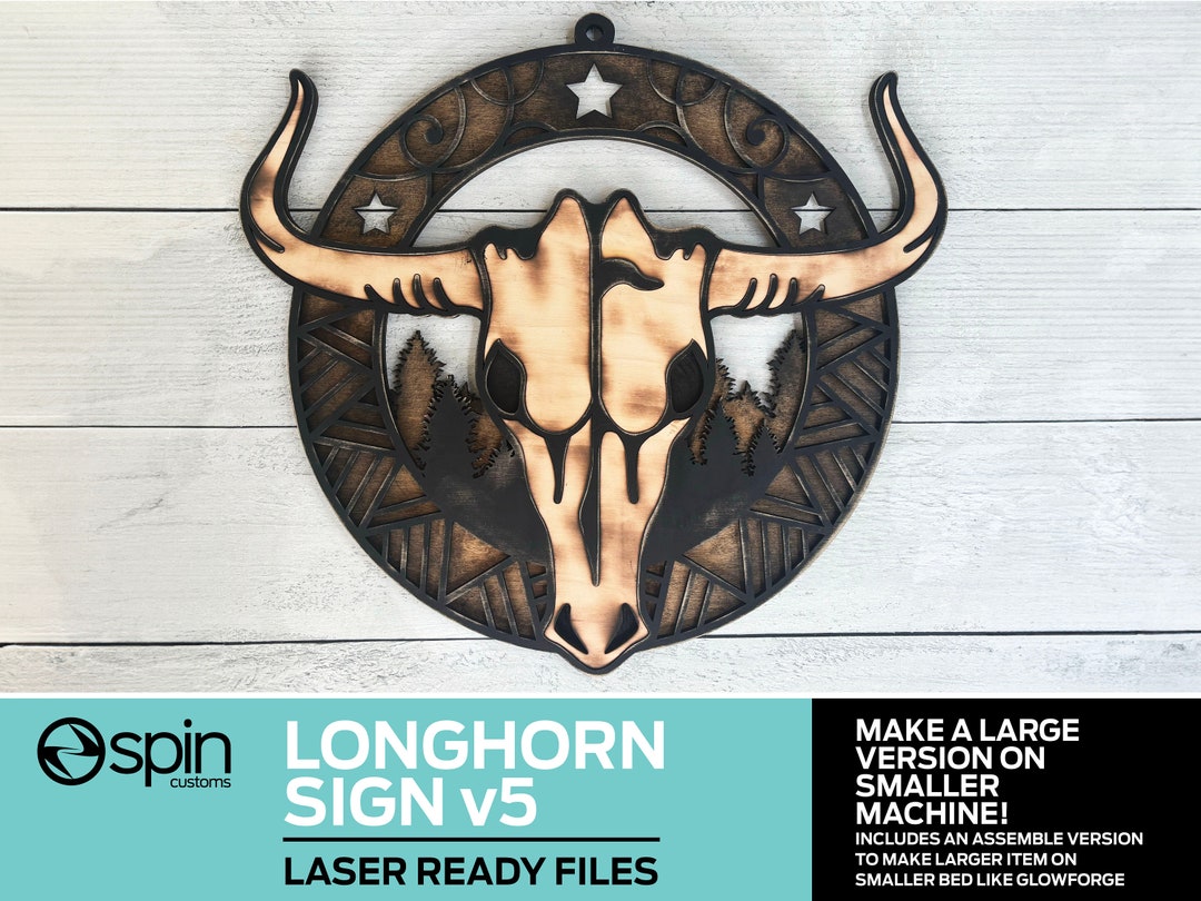 Longhorn Sign Version 5 - Multi-layer Assemble and Non Assemble - Laser ...