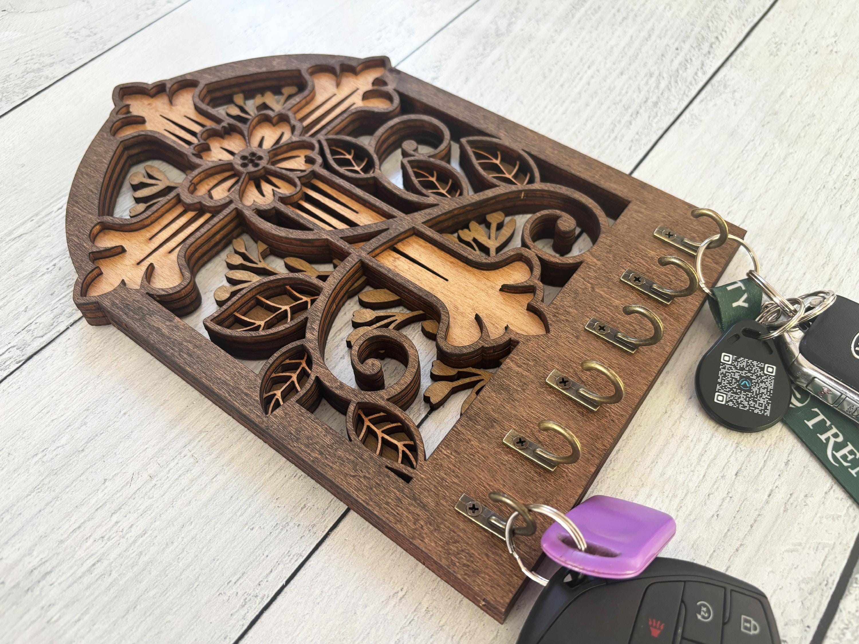 Cross Arch Key Hanger or Decor - Laser Ready File - Glowforge and All ...