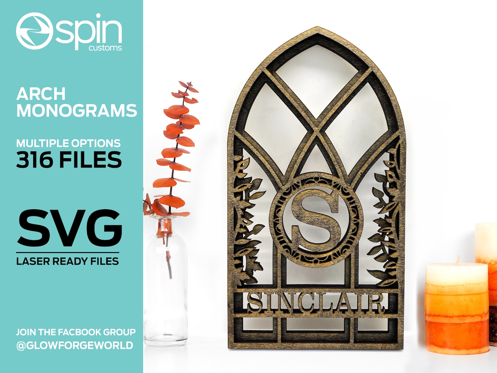 Arch Window Monograms Digital Laser Ready File SVG 316 - Etsy