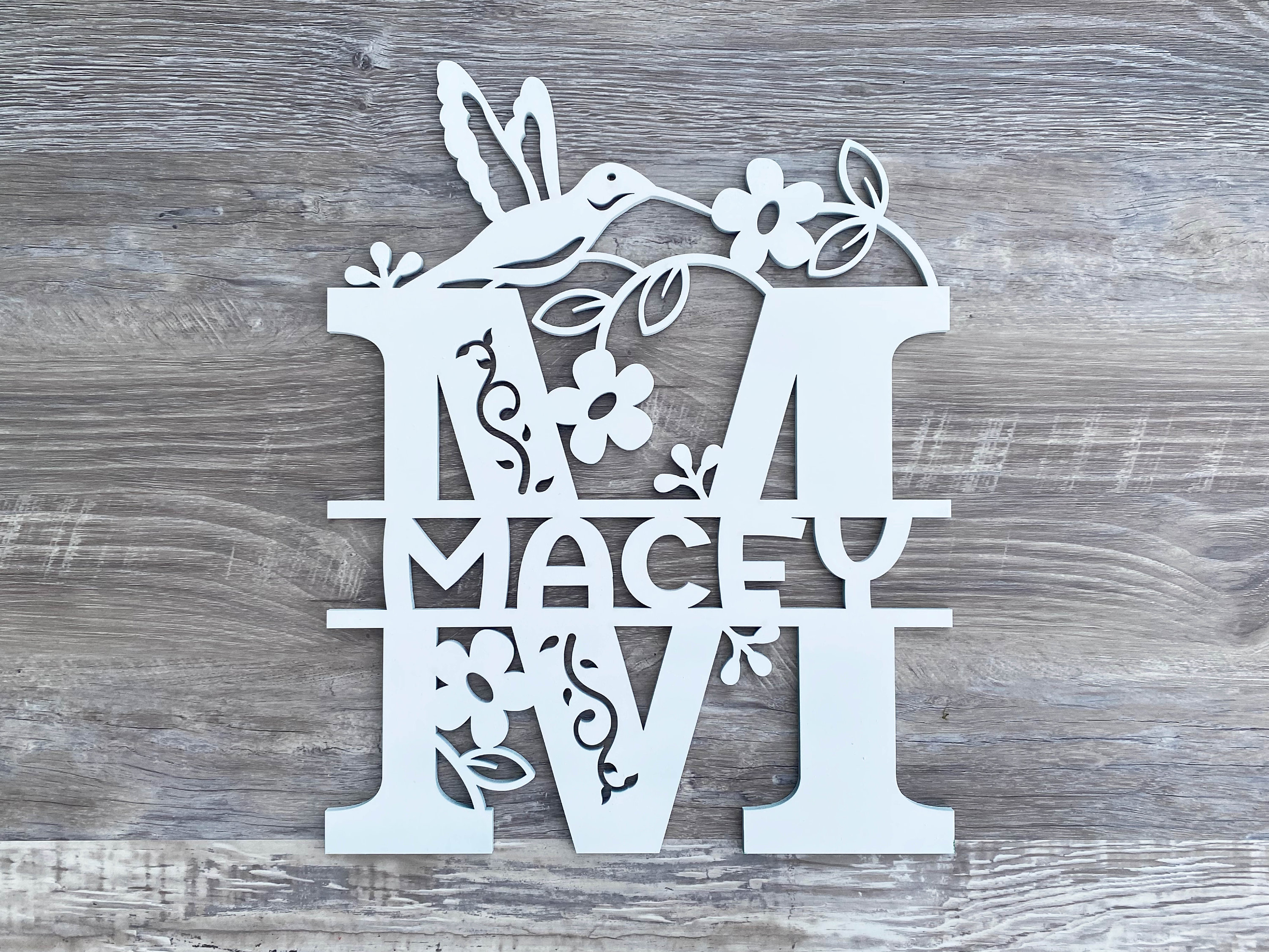 Monograma de letras divididas de colibrí Archivo listo para - Etsy México