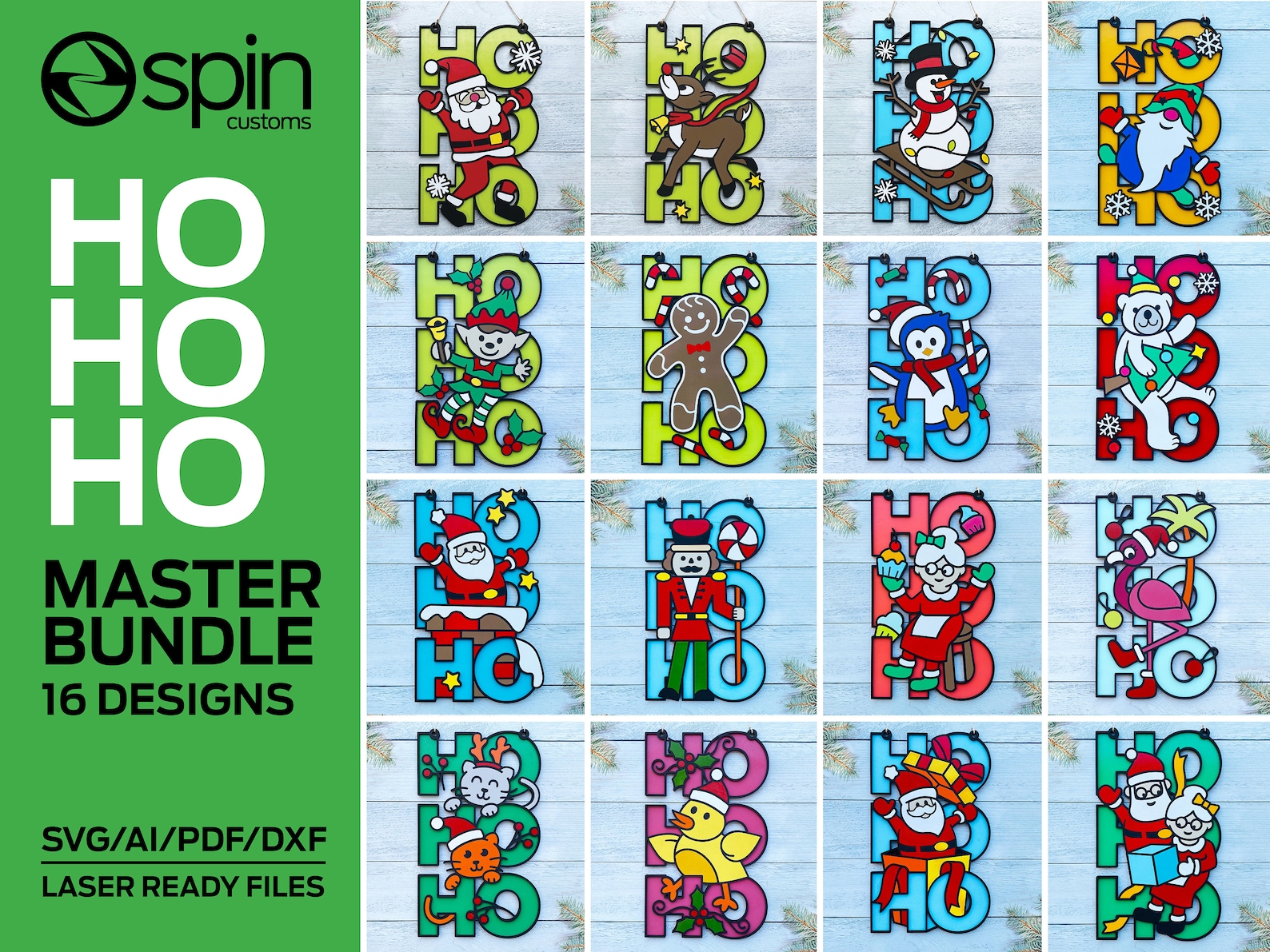 Master Bundle HO HO HO Signs 16 Designs Christmas - Etsy