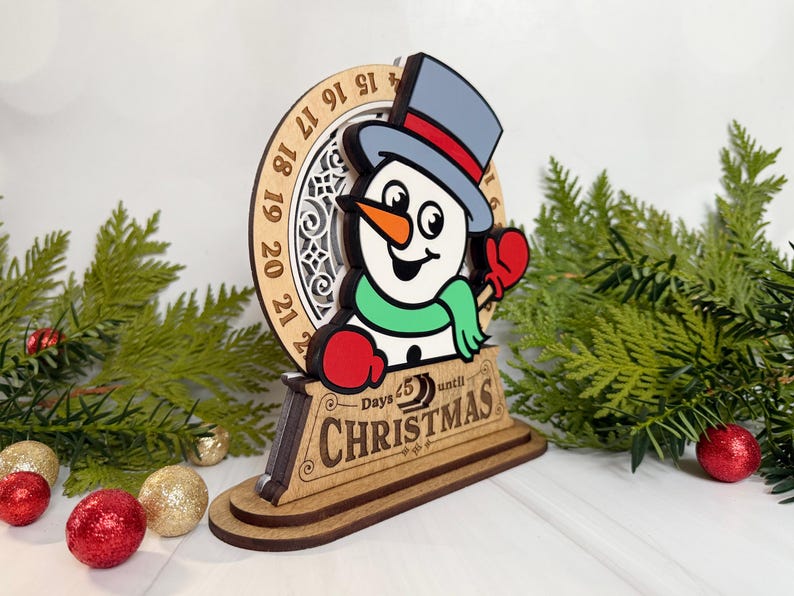 Snowman Christmas Countdown Advent Calendar Stand - 2 Variations ...