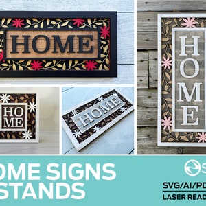 Home Signs and Stands - Laser Ready File - Glowforge and All Lasers - Etsy