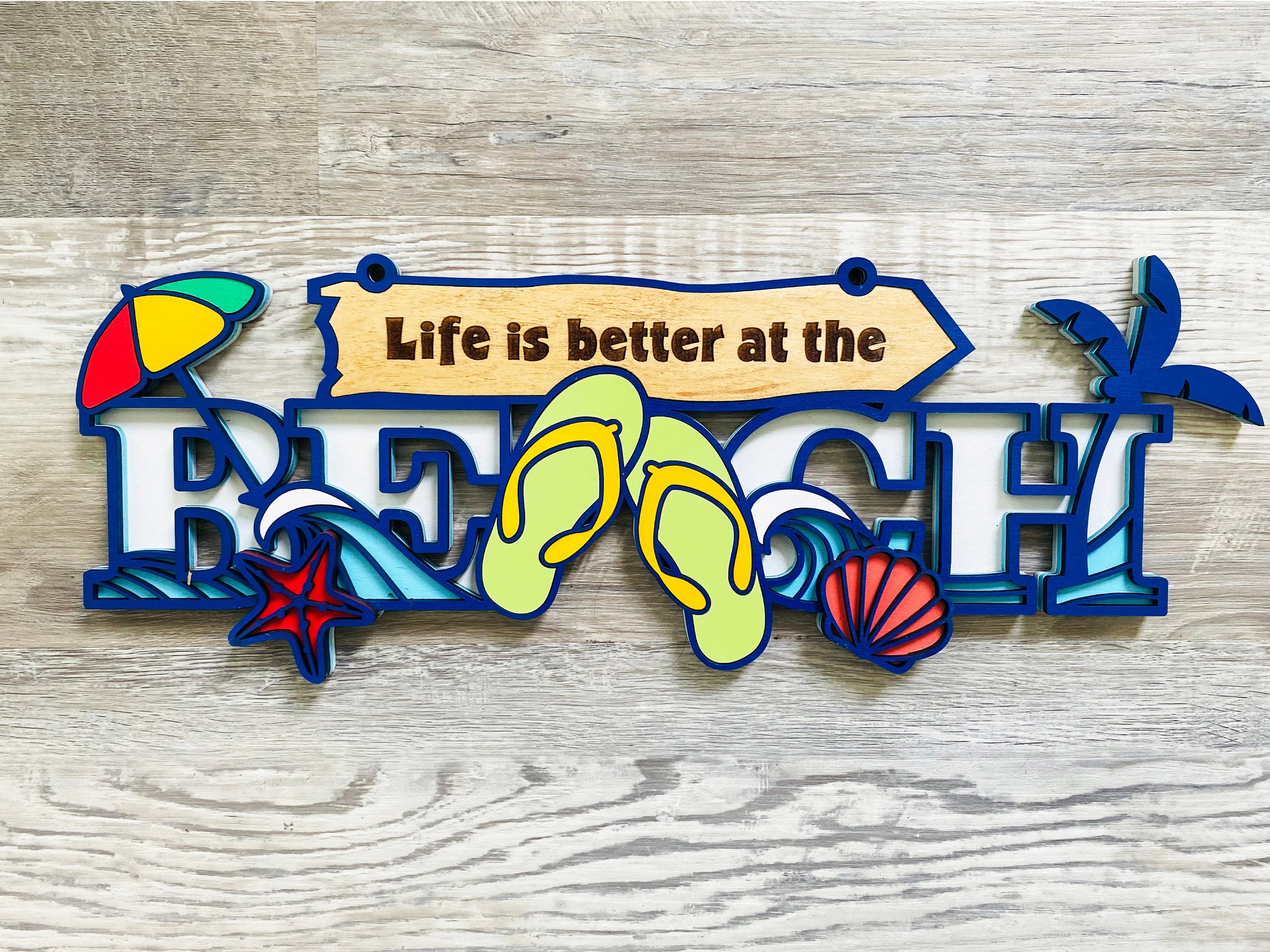 Beach Sign and Stands - Laser Cut Files - Glowforge and All Lasers - Etsy