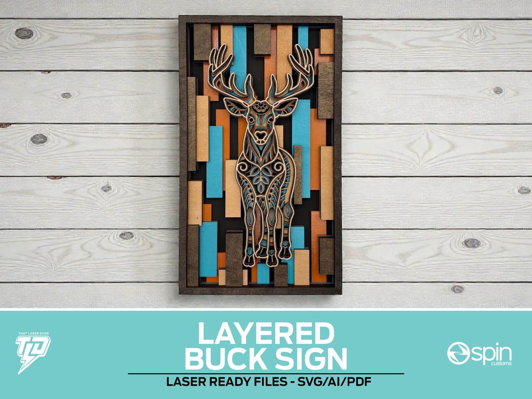 Layered Buck Sign - Laser Ready File - All Lasers - Etsy