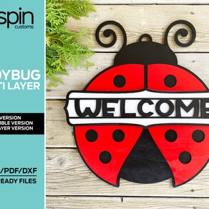Multi-layer Assemble and Non Assemble Ladybug Sign Laser Cut File - Etsy