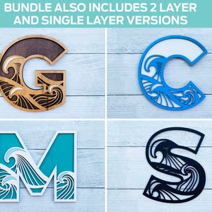 Wave Letters - Options for Different Layers - Laser Cut Files ...