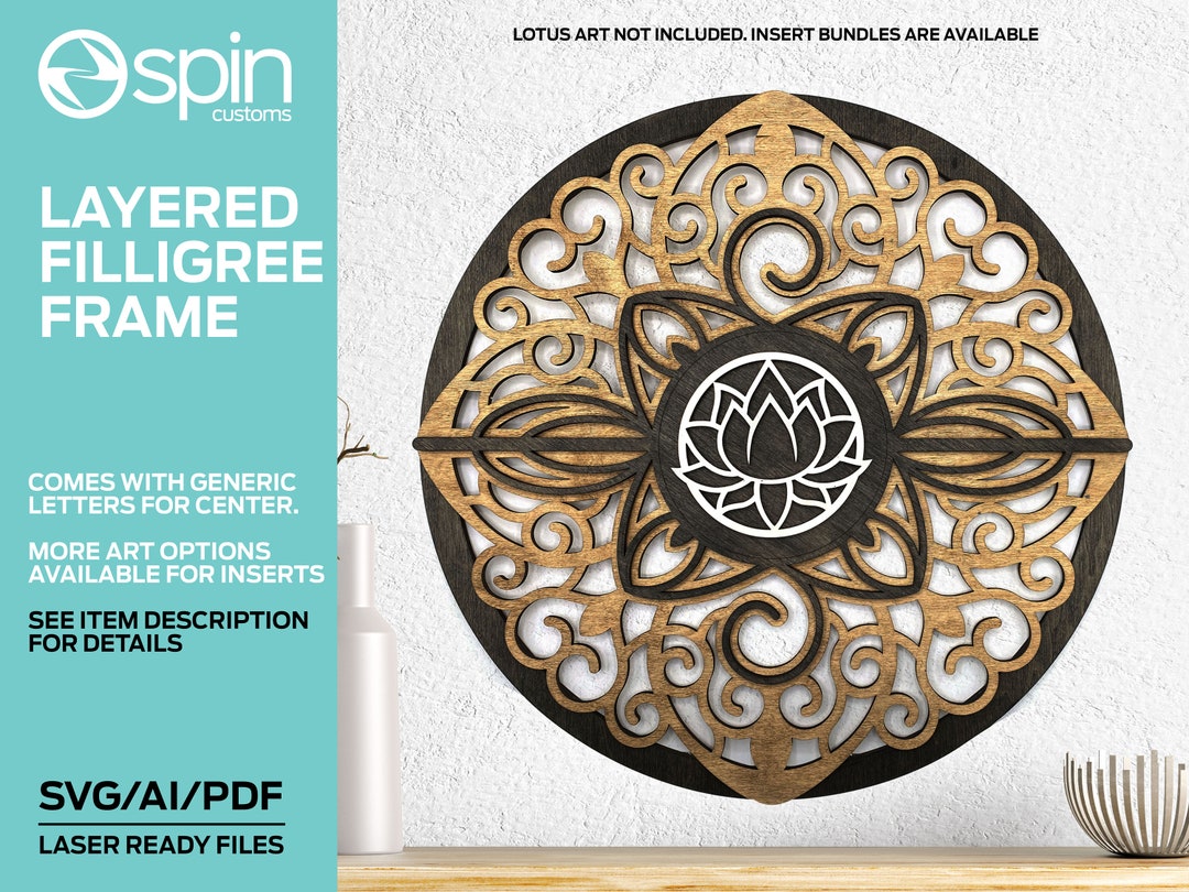 Layered Filligree Design 17" Round - Designed to Assemble to Print on ...