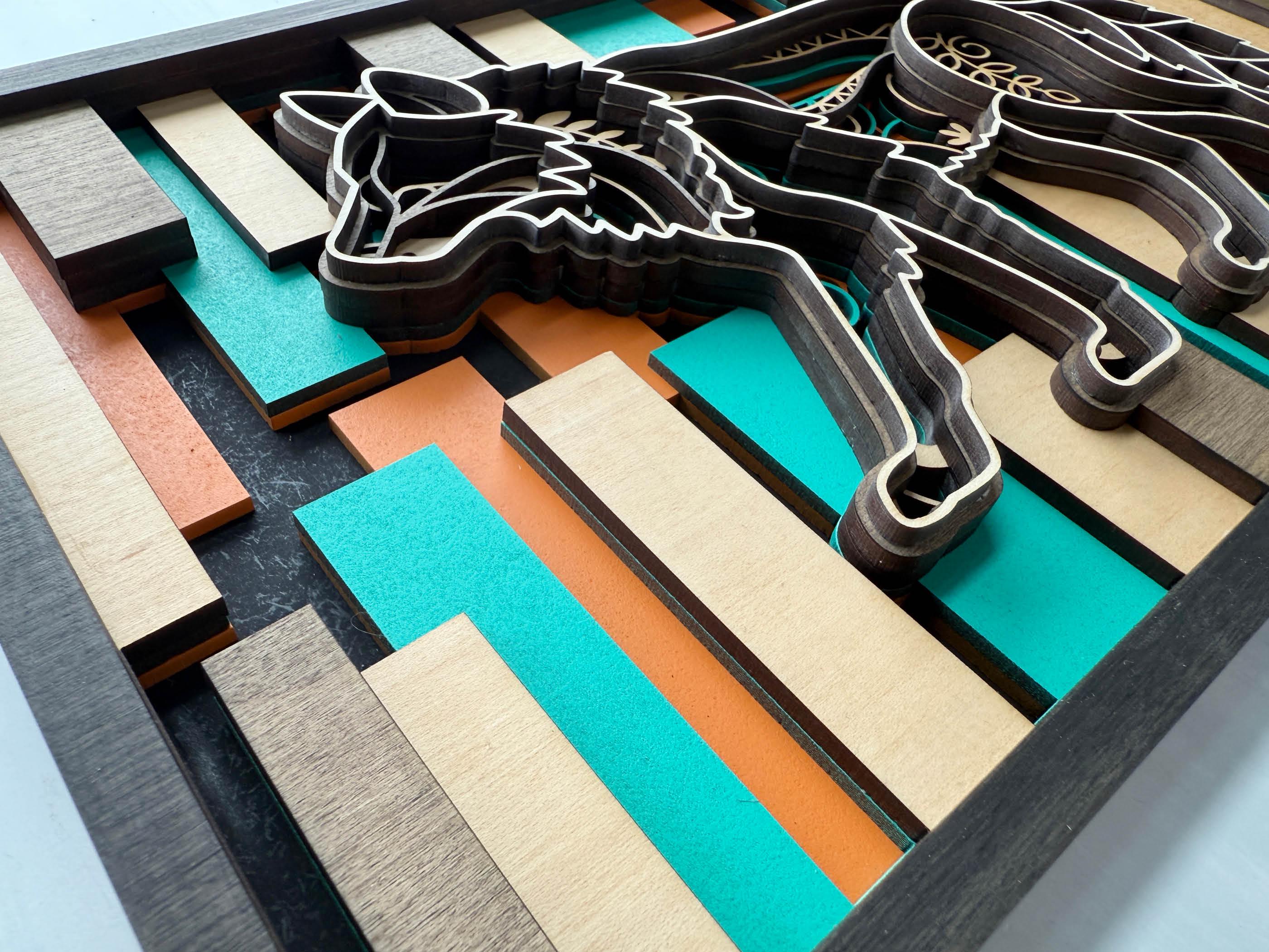 Layered Wolf Sign - Laser Ready File - All Lasers - Etsy
