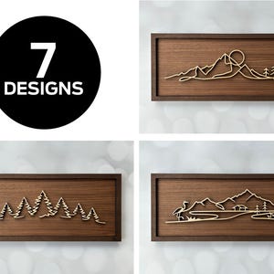 Landscapes Line Art Signs - 7 Designs - Glowforge and Lightburn Tested ...