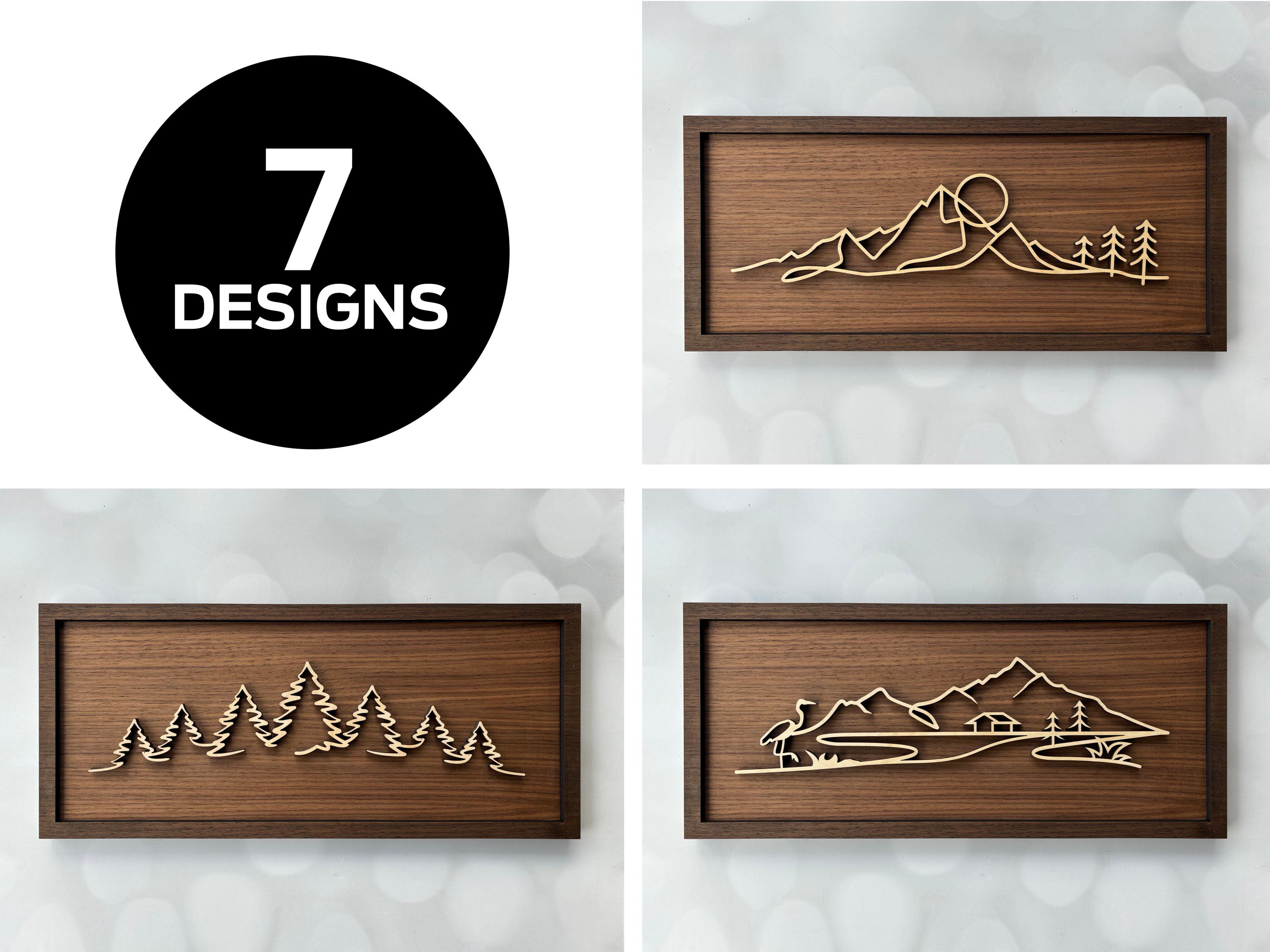 Landscapes Line Art Signs - 7 Designs - Glowforge and Lightburn Tested ...