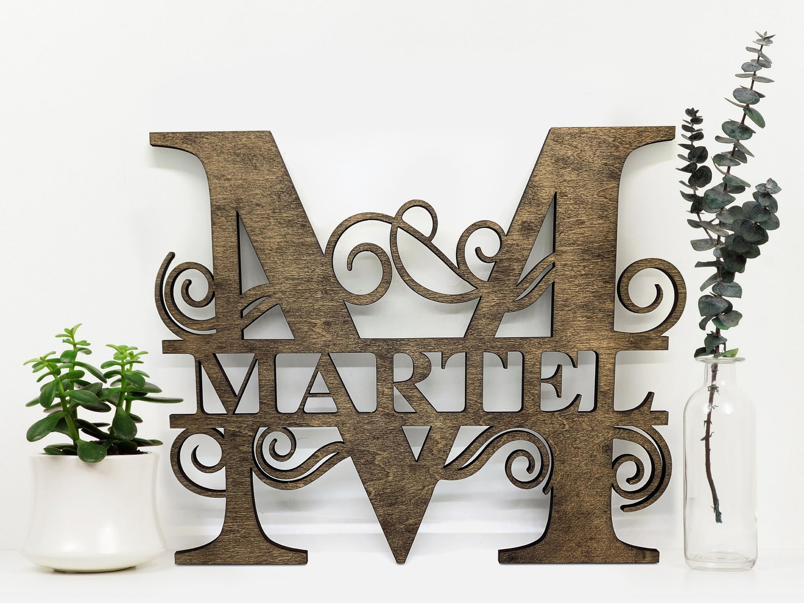 Split Letter Monograms Swirls ALPHABET 26 Letters - Etsy