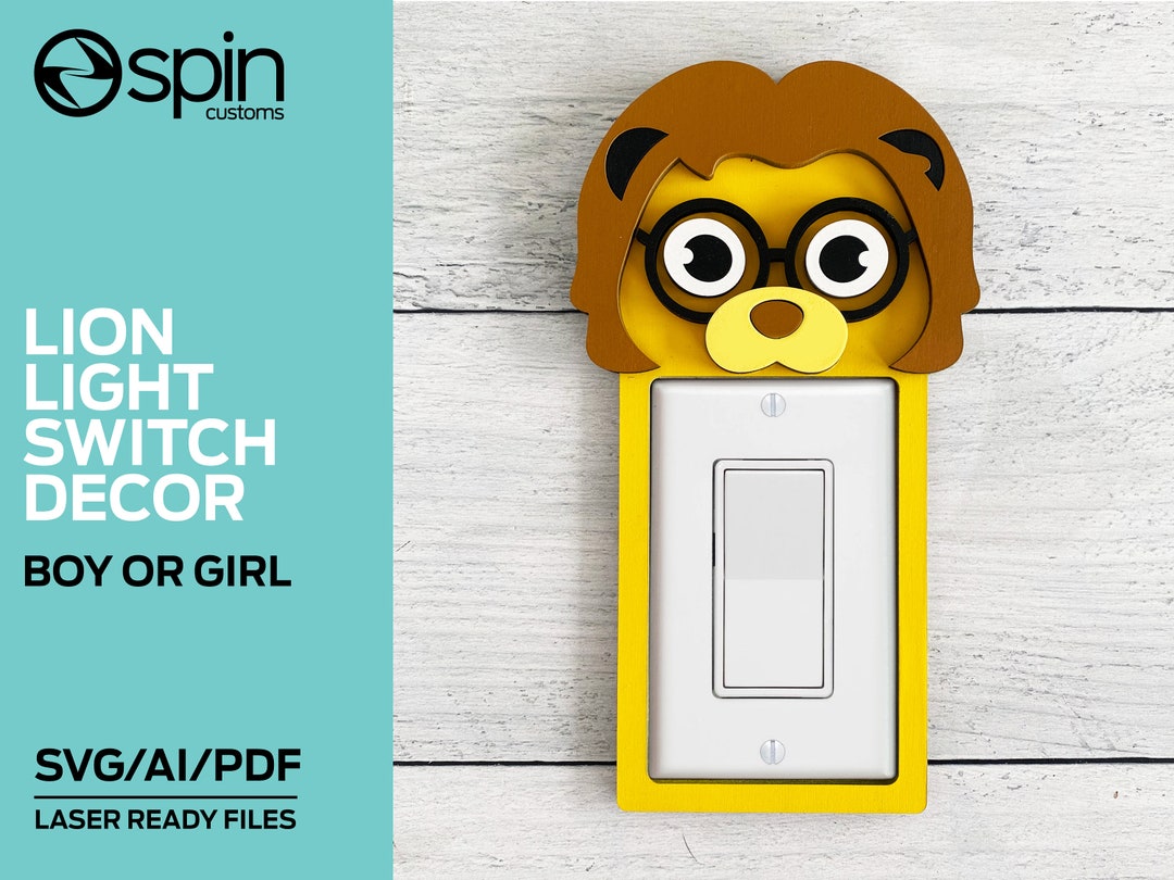 Lion Light Switch Decor - Laser Ready File - Glowforge and All Laser ...