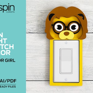 Lion Light Switch Decor - Laser Ready File - Glowforge and All Laser ...