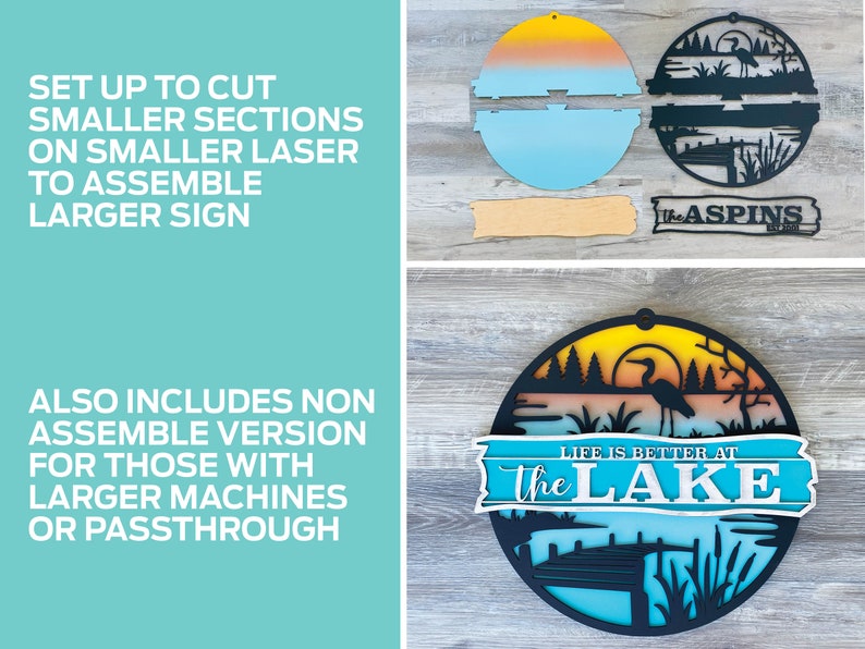 Lake Life Sign Multi-layer Assemble and Non Assemble Laser - Etsy