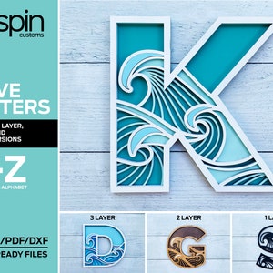 Wave Letters - Options for Different Layers - Laser Cut Files ...