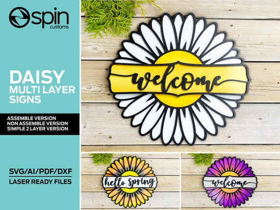 Multi-layer Assemble and Non Assemble Daisy Sign Laser Cut - Etsy