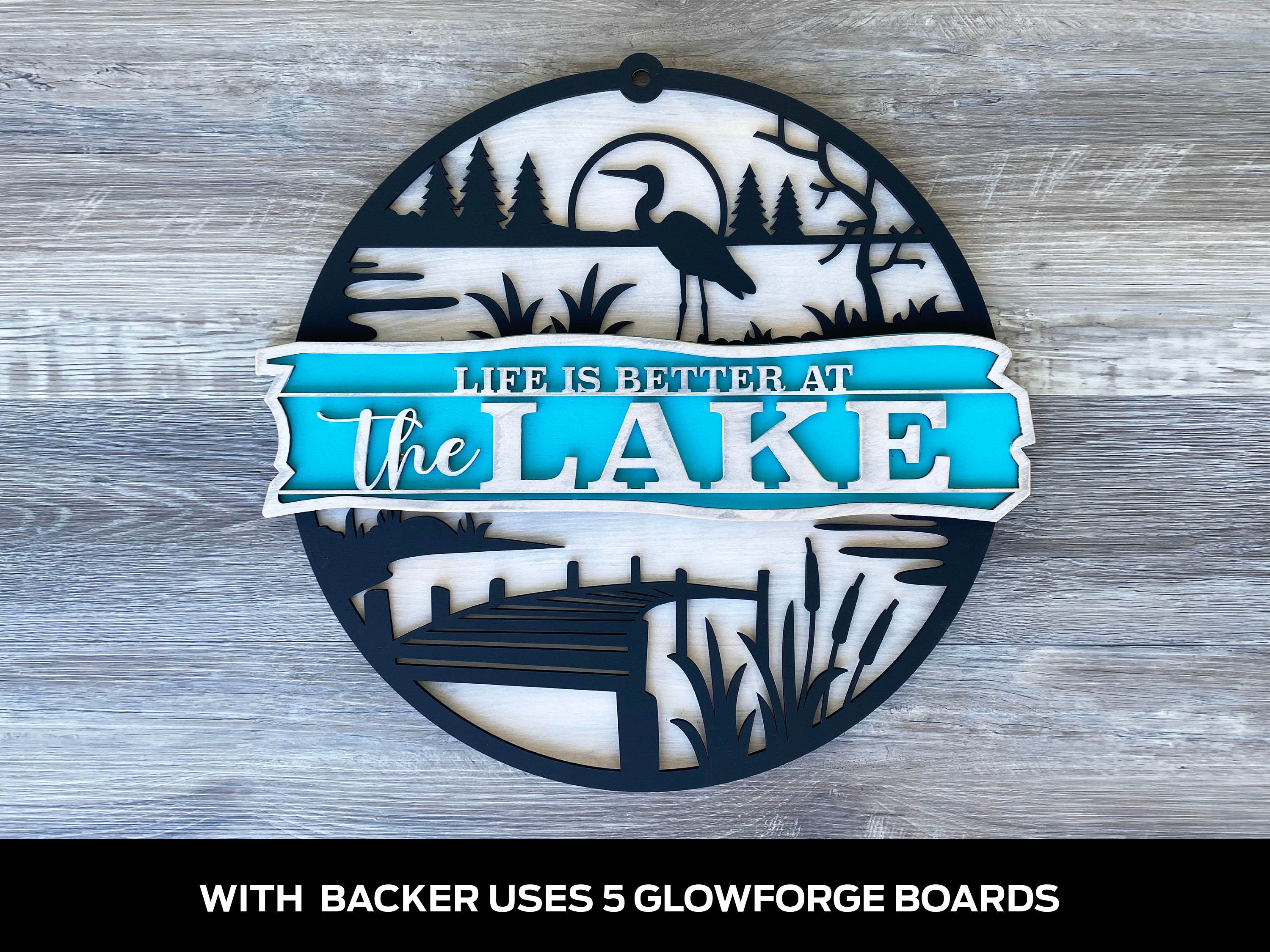 Lake Life Sign - Multi-layer Assemble and Non Assemble - Laser Cut File ...