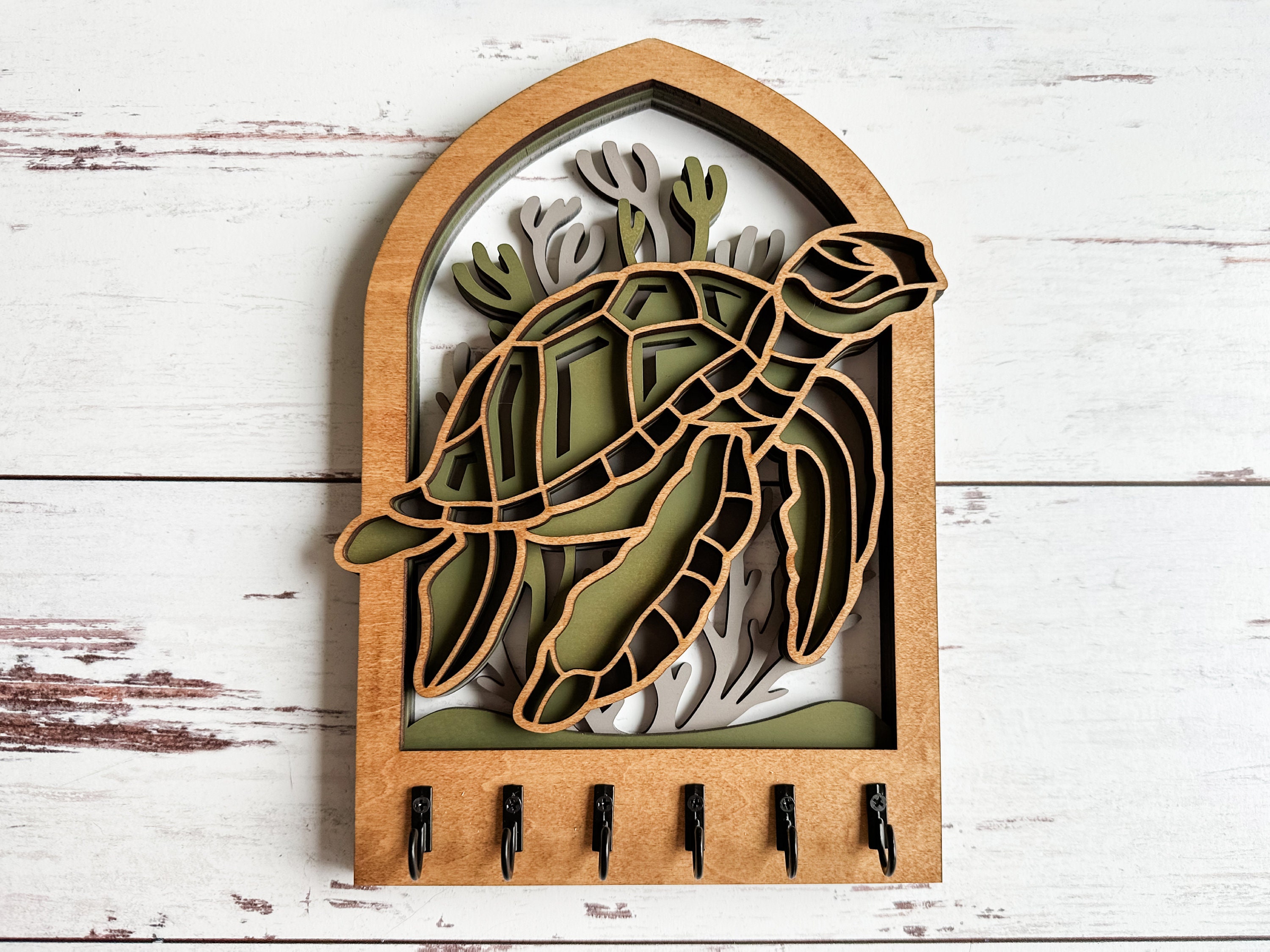Turtle Arch Key Hanger or Decor - Laser Ready File - Glowforge and All ...