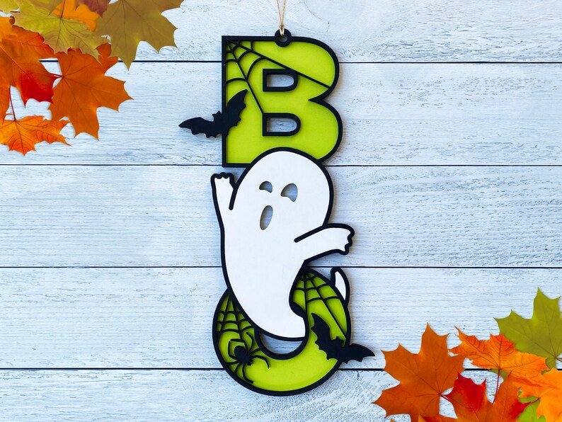 Ghost BOO Sign Halloween Laser Ready File Glowforge and - Etsy