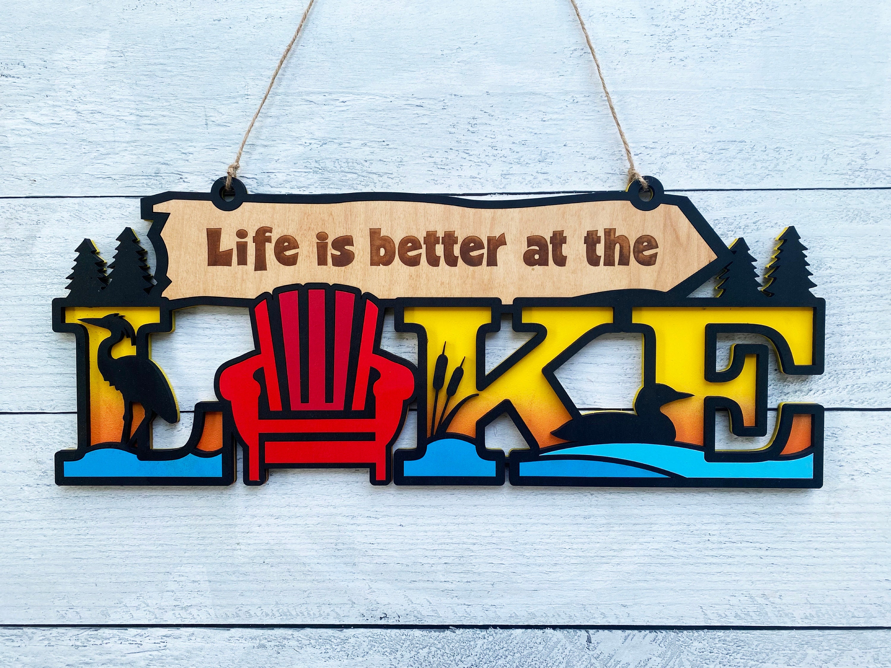 Lake Sign and Stands - Laser Cut Files - Glowforge and All Lasers - Etsy
