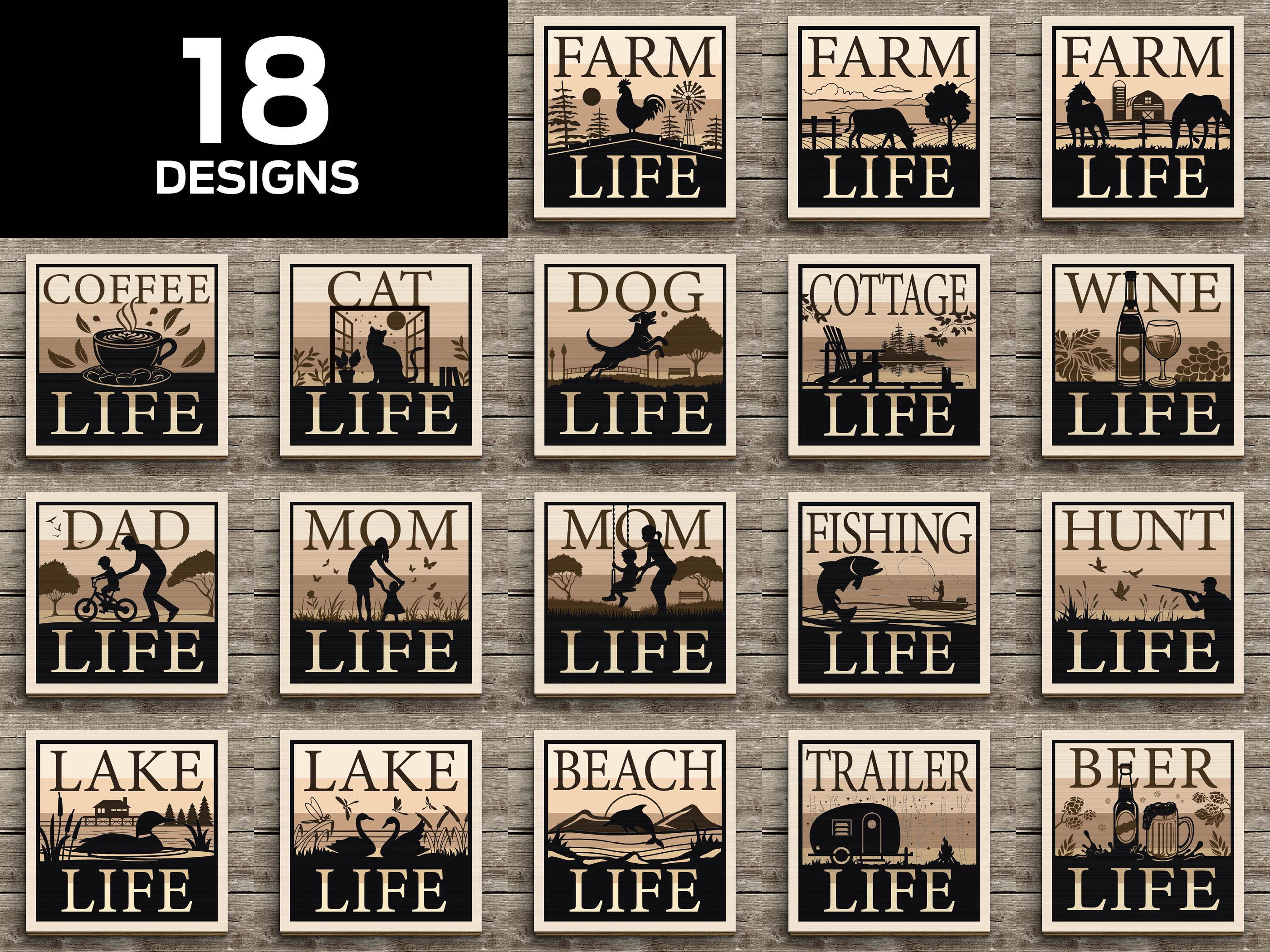 LIFE Signs and Stands - 18 Designs - Laser Ready Files - All Lasers - Etsy