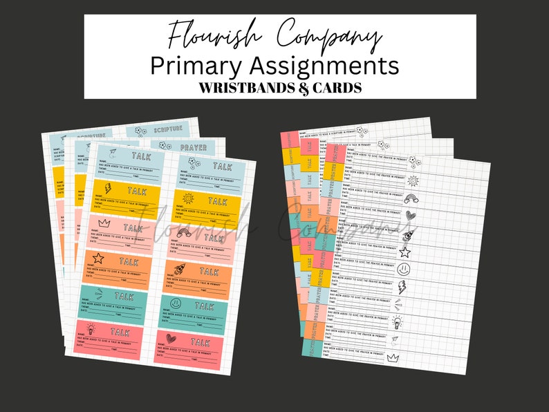 Primary Sharing Time Bundle Talk Assignment Wristbands - Etsy